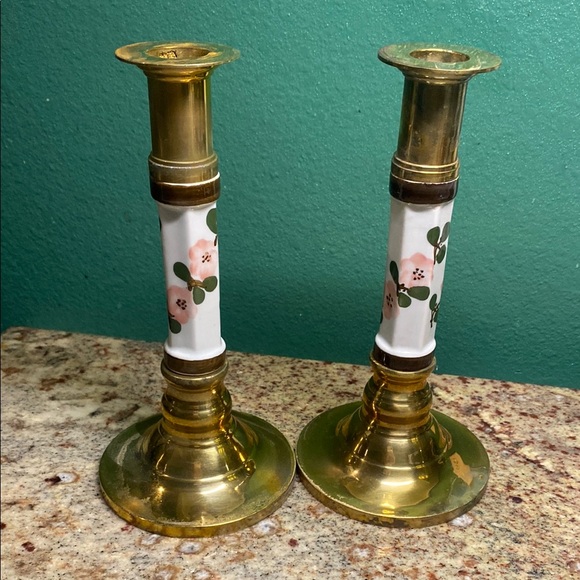 Accents | Elegant Floral Brass Candlesticks | Poshmark
